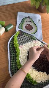 Avo-Cuddle – Avocado Latch Hook Rug DIY Kit – Craftopian